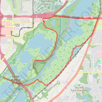 Fort Snelling State Park Minnesota River Greenway Loop: trail, distance ...