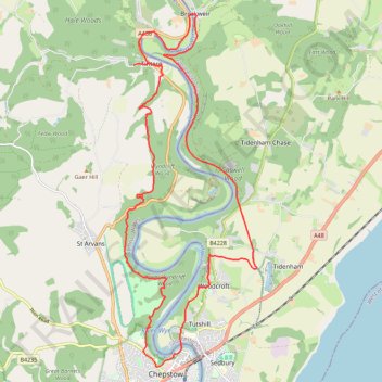 Tintern to Chepstow Loop Walk: trail, distance, elevation, map, profile ...